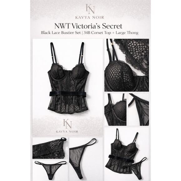 Victoria's Secret | Intimates & Sleepwear | Nwt Victorias Secret Black ...
